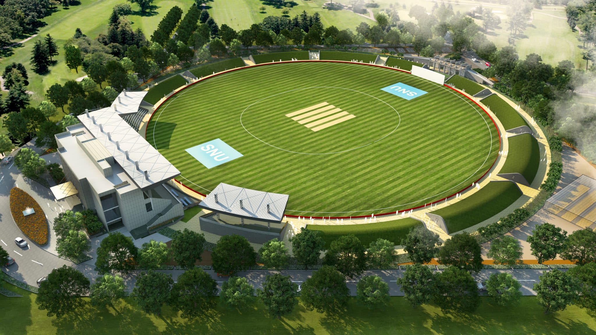 Cricket Stadium, Shiv Nadar University (SNU) - INI Design Studio
